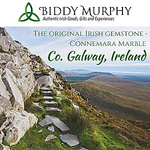 Biddy Murphy Irish Celtic Cross 18" Necklace with Connemara Marble, Trinity Knot Catholic 925 Sterling Silver Pendant, Fine Jewelry Imported Direct from Ireland