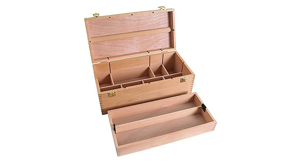 Artist Storage Box - US Art Supply's Wood Tool Box