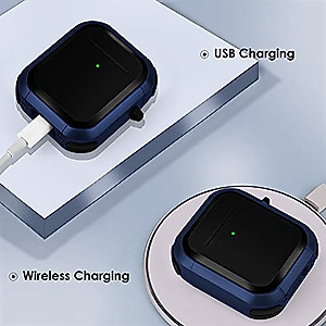 Airpods Case Cover, CAGOS Cool Armor for Airpod Case, [No Slip] Protective Hard Cover Compatible with Apple AirPods 2 Gen 1, for Men, Women (Blue)