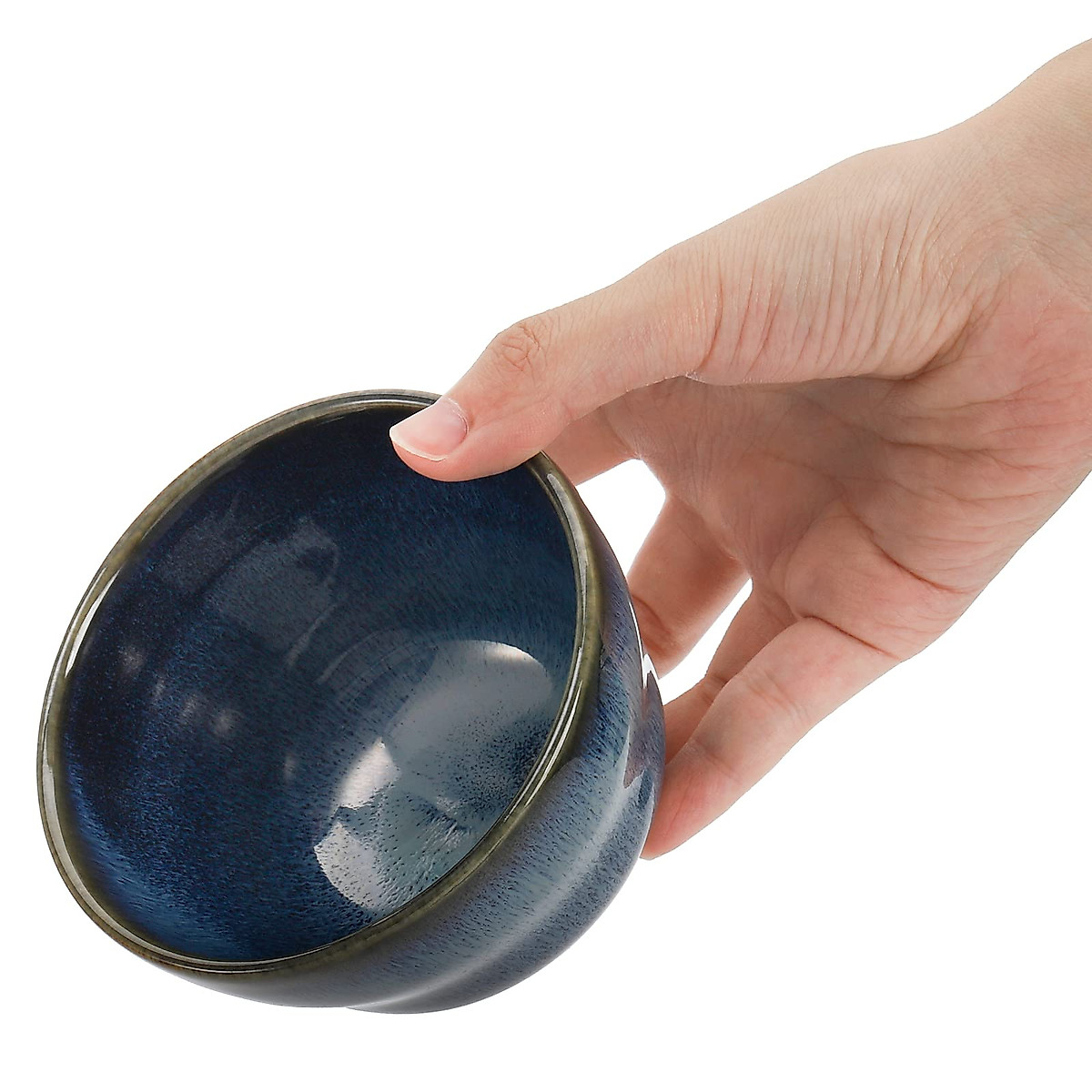 Peohud 6 Pack Small Dessert Bowls, 8 Ounce Bouillon Cups, Porcelain Pinch Bowl Ramekins for Dessert Pudding Soup Dipping Sauce