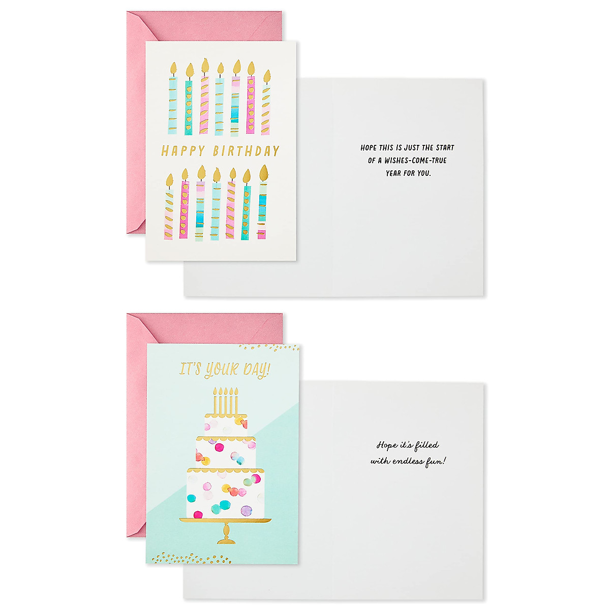 Hallmark Birthday Cards Assortment, 16 Cards with Envelopes (Cake, Candles, Balloons)