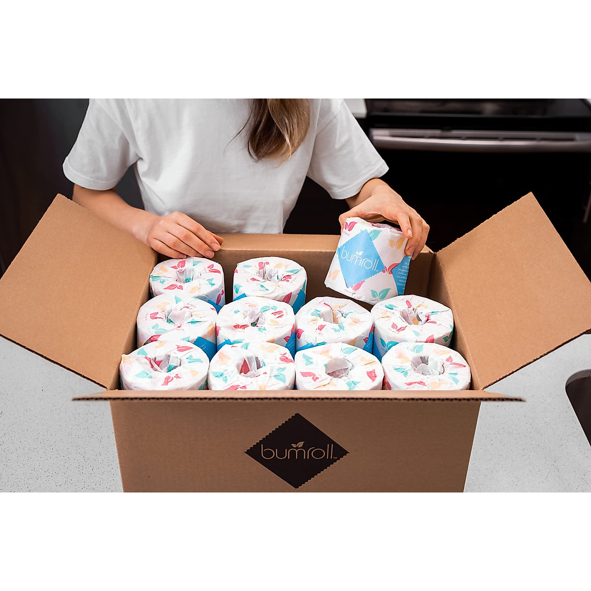 Bumroll Made in USA, 24 Premium Earth Friendly Recycled Toilet Paper Rolls - Soft, Absorbent & Eco-Friendly Bathrooms Tissue Rolls for Home & Office - Septic Safe & RV-Friendly - Bulk Toilet Paper