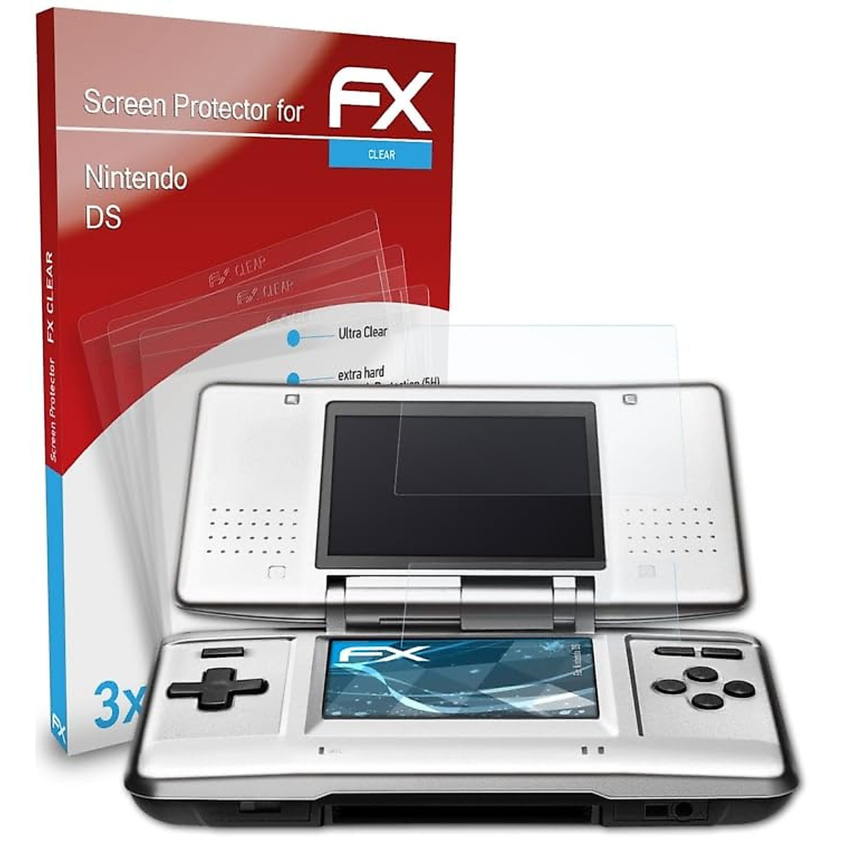 atFoliX Screen Protection Film compatible with Nintendo DS Screen Protector, ultra-clear FX Protective Film (Set of 3)