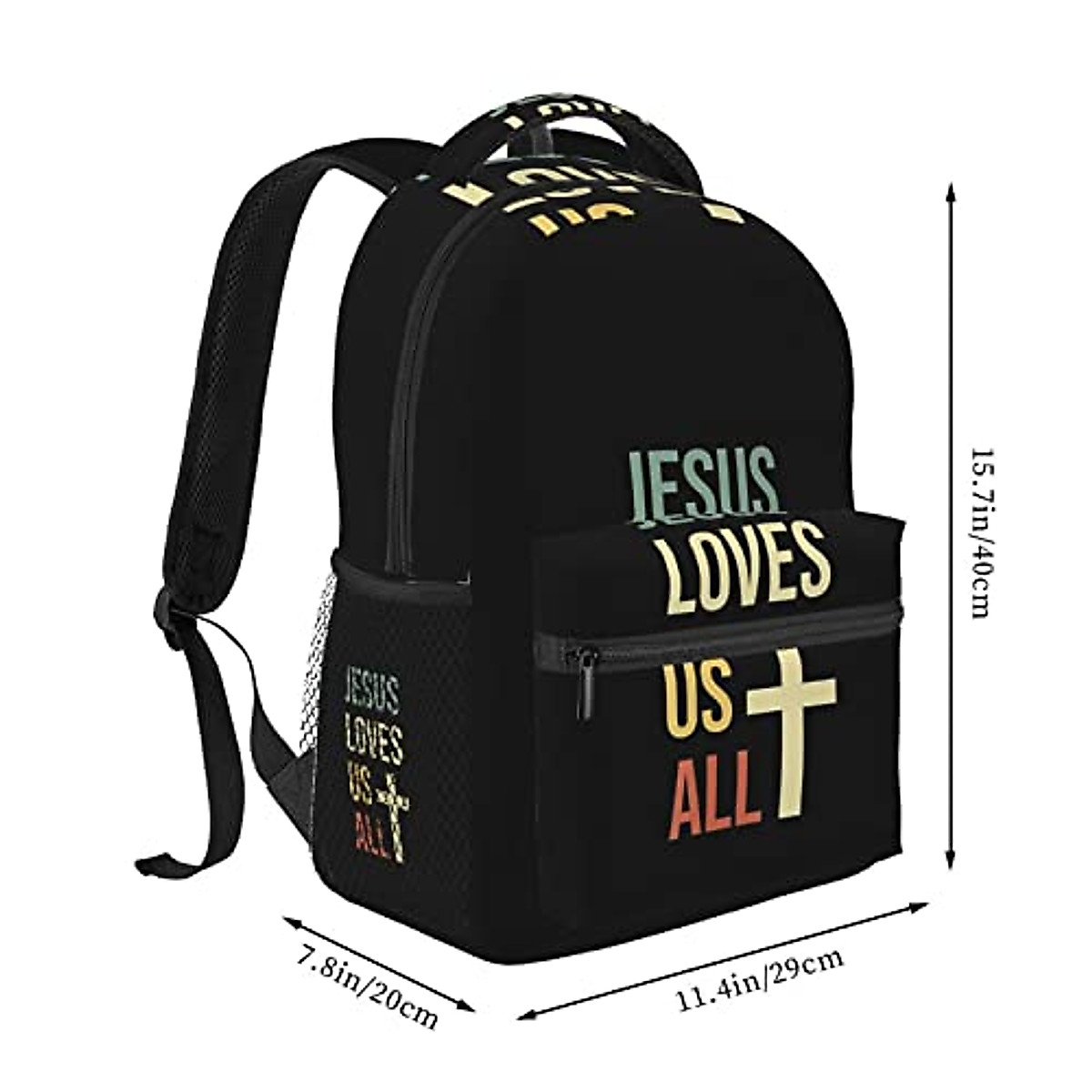 Sunflower Christian Jesus Cross Faith Backpack College School Backpack Casual Laptop Backpack for Women Men
