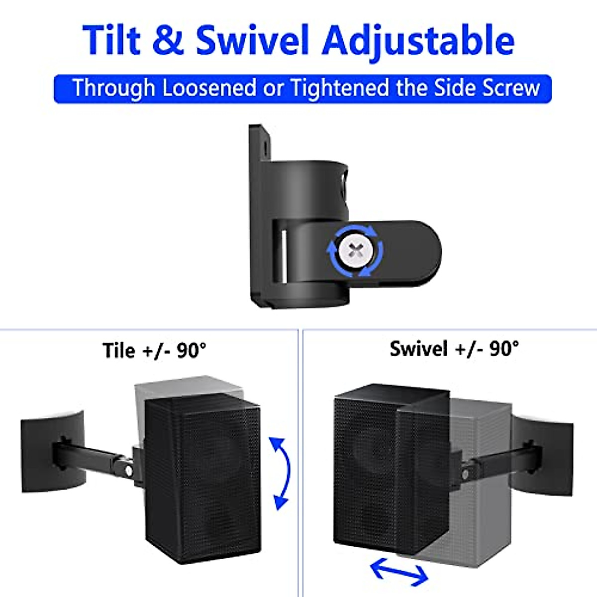 Speaker Wall Mount Ceiling Speaker Mount for Samsung SWA-9200S SWA-9100S SWA-9000S SWA-8500S Rear Speakers, Tilt and Swivel Adjustable Speaker Mount for Samsung 8500S 9000S 9100S Speaker Bracket