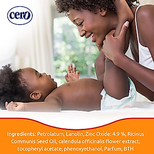 Crema Cero Diaper Rash Cream for Baby with Zinc Oxide and Calendula – High-Strength Diaper Cream for Quick Relief and Protection – Hydrating and Soothing Baby Balm – Calendula 3.9 oz