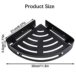 UOIXPUHUO 2pc Shower Shelf,Bathroom Organiser,Corner Shower Caddy,Triangle Storage Basket,Rustproof No Drilling for Bathroom Kitchen (Black)