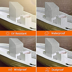 iCOVER Boat Center Console Cover Heavy Duty 600D Waterproof for Carolina Skiff, Boston Whaler, Mako, Excel Bay Pro,Wellcraft and Other Brands with Center Console up to 60"(H) X 44"(L) X 34"(W)