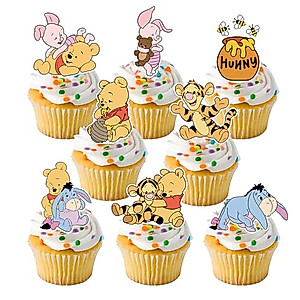 48CS Winnie Cupcake Toppers For Birthday Party Cupcake Decorations Baby Shower Decorations