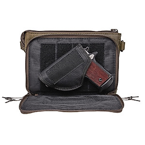 Lady Conceal Locking RFID Protected CCW Purses for Women Natasha Crossbody for Medium-Frame Handgun (Olive)