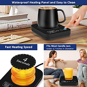 Smart Coffee Mug Warmer - 30W Coffee Cup Warmer for Desk with Temp Display & 2-12H Timer, Auto Shut Off & Gravity Sensor Coffee Cup Warmer with 3 Temp Settings for Coffee Beverage Milk Tea (No Cup)