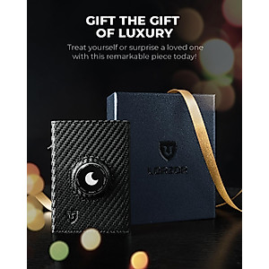 AirTag Wallet for Men, Finest Full Grain Genuine Leather, Mens Wallet with AirTag Holder, Apple Air Tag Minimalist Front Pocket Trifold Wallet, RFID Blocking, Pop Up Smart Wallet with Card Holder