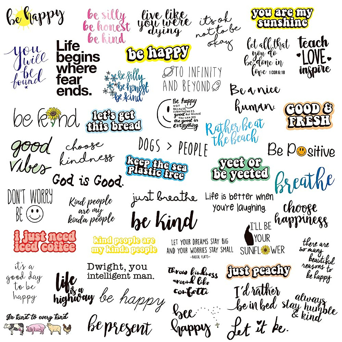 Inspirational Stickers,200Pcs Vinyl Waterproof Inspiring Stickers Inspirational Quotes Stickers, Gifts for kids, women,teens classmate colleagues,adults