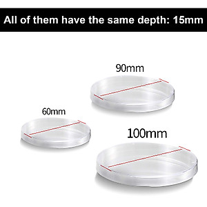 Young4us Petri Dish Set with Lids, 12 Pack Sterile Petri Plates in 3 Sizes with 12 Pack 3ml Plastic Dropper Pasteur Pipettes for Lab, Experiment, Biology, Microbiology Studies (Pack of 24)