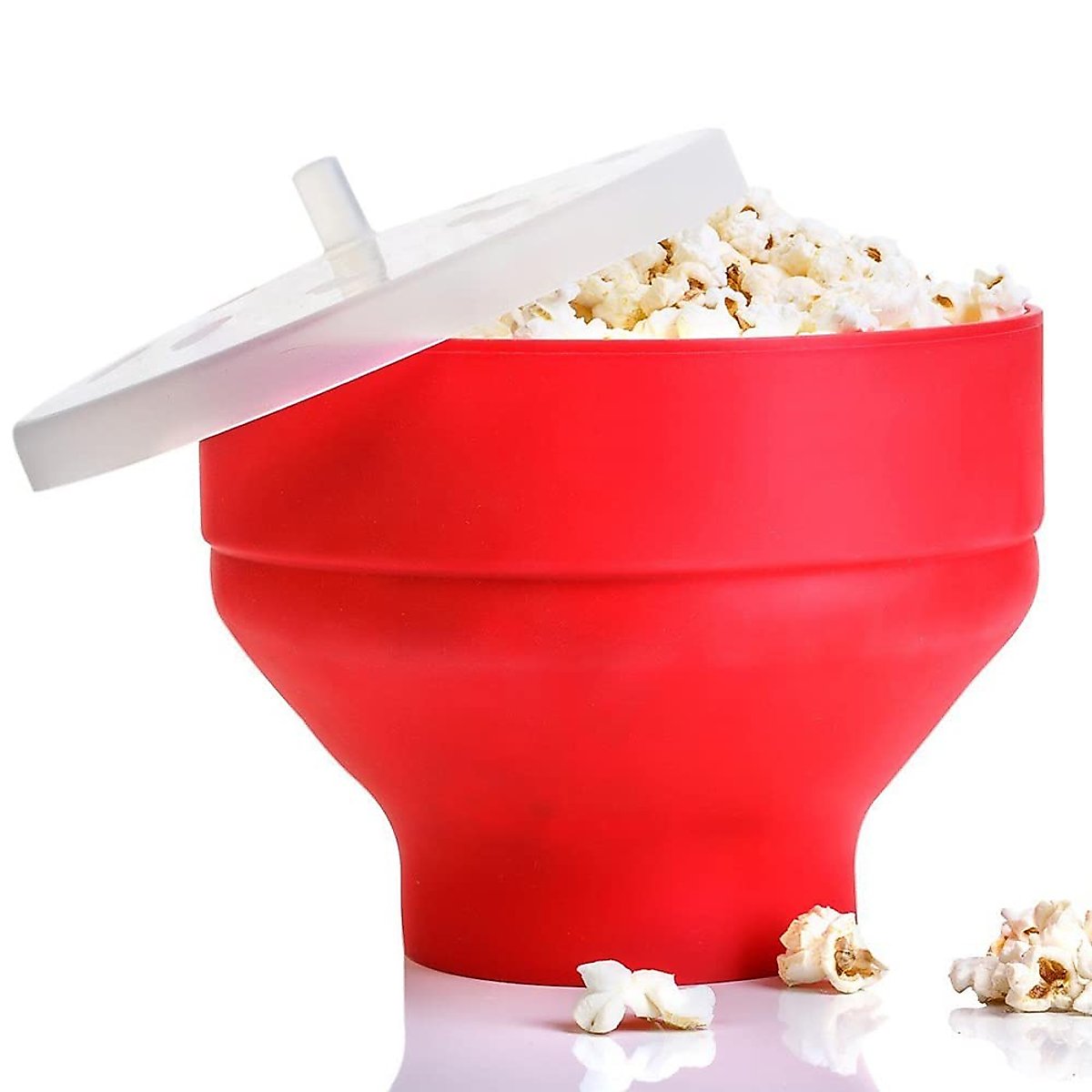 Popcorn Microwave, Silicone Microwave Popcorn Popper Machine, Foldable Popcorn Maker with a Lid, Heat-Resistant and Durable Popcorn Maker to Explode Popcorn and hold fruit