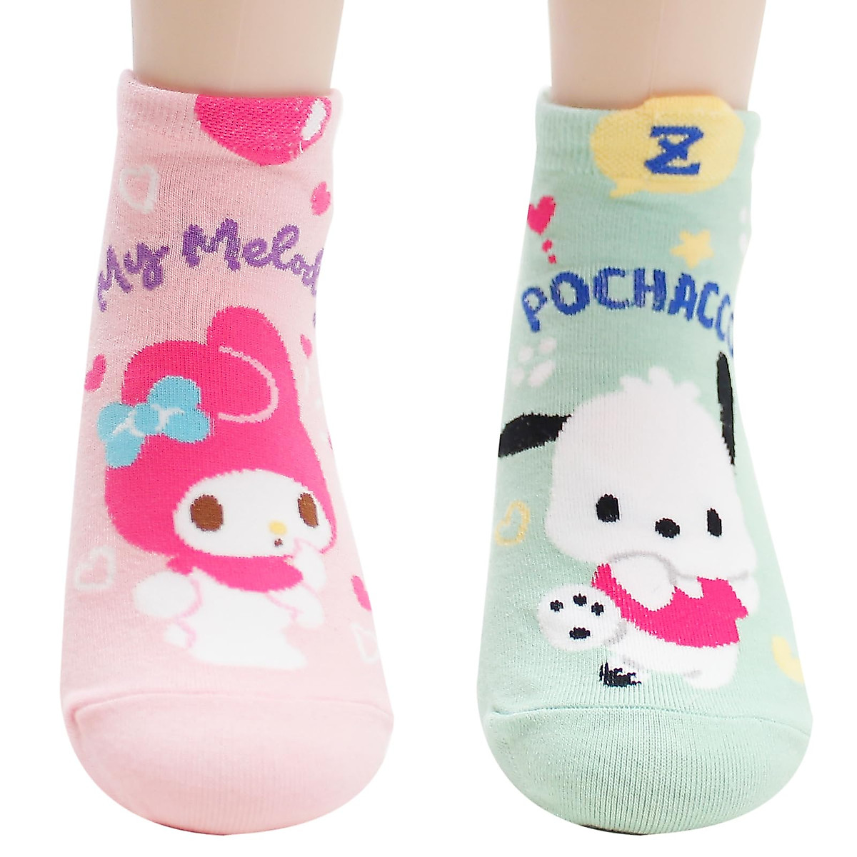 Socksense Hello K Character Series Women's Original Socks (Cotton Blend, Kawaii_8pairs)