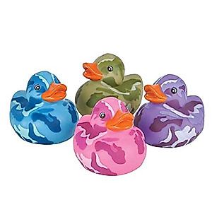 Rhode Island Novelty 2 Inch Camouflage Rubber Duckies, One Dozen Assorted