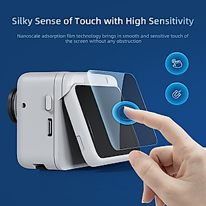 LEWOTE Accessories Kit Compatible with Insta360 GO 3 [Silicone Camera Case Cover and Lens Cap][2Pcs 3D Screen Protector Film][Carrying Case Bag with Auto Locking Carabiner and Anti-loss Lock] (Gray)