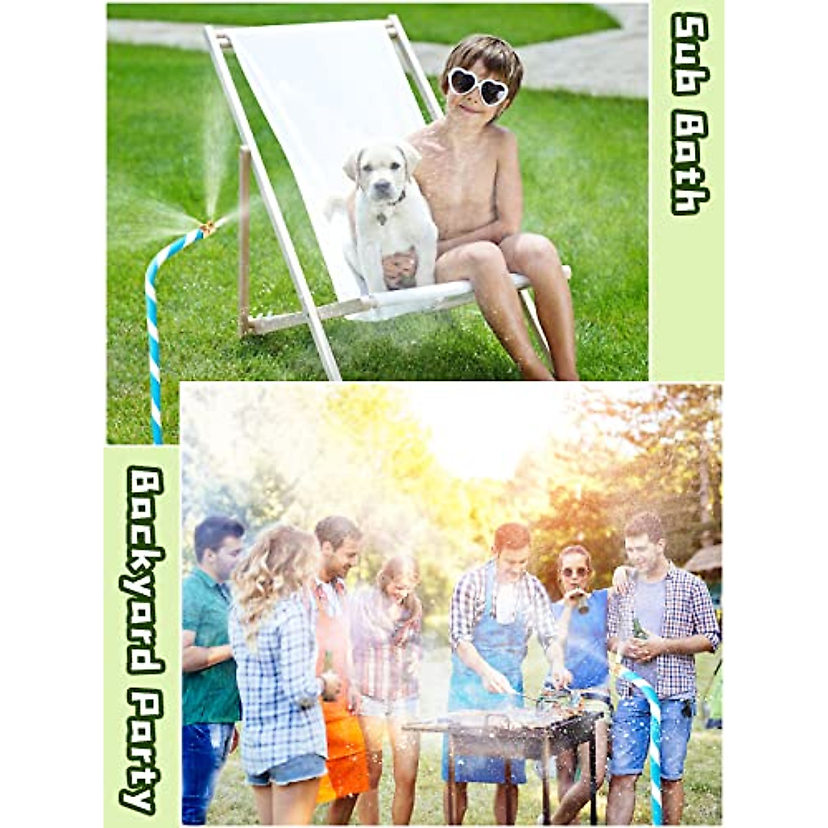 YuYo Mister Stand for Outside Patio, Portable Water Mister Outdoor 1.5FT Tubing with 3 Brass Nozzles, Standing Misting Cooling System for BBQ Patio Pool Water Playing Party