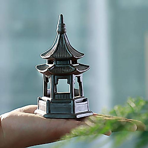 KESYOO Miniature Pagoda Statue Zen Garden Pagoda Figurine Chinese Zen Asian Decor Bonsai Decoration Miniature Accessories