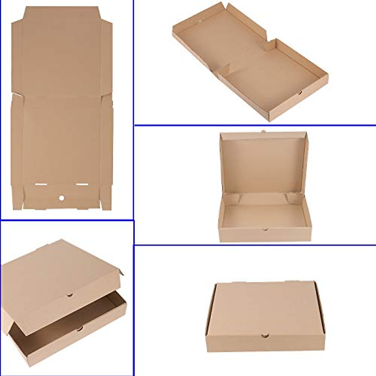 KOHAND 30 PCS 9 1/2 Inches Square Cardboard Pizza Box 1.5 inches thickness, Quality Corrugated Pizza Boxes, Disposable Takeaway Packaging Boxes keeps Pizza Fresh, Kraft Brown Color
