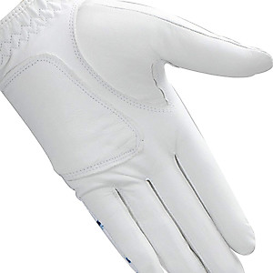 wosofe Golf Glove for Men's Left Hand White Soft Leather Breathable Professional Golf Hand Wear … (Medium)