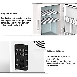 JNYB Mini Fridge, Office Fridge 10 Liter/10 Can Portable Cooler and Warmer Personal Fridge Warmer Small Refridgerater for Bedroom, Home,Beige