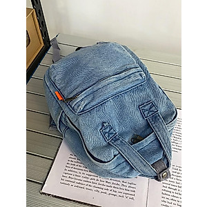 MaxxCloud Vintage Denim Rucksack Mini Jeans Backpack Satchel Hiking Daypack Travel Bag Small Handbag Purse (585)