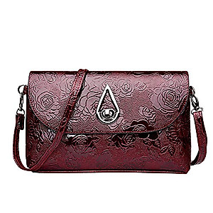 Crossbody Bags for Women,BOLUBILUY Flower Pattern Cover Leather Square Messenger Bag Shoulder Bag Fit for all Style