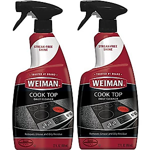 Weiman Cooktop Cleaner for Daily Use (2 Pack) Streak Free, Residue Free, Non-Abrasive Formula - 22 Ounce
