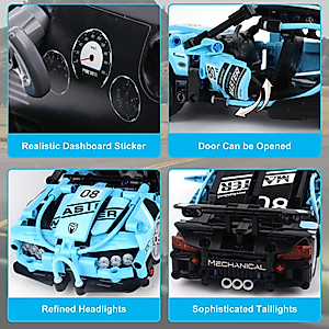 BIRANCO. Toy Car Model Building Kit - Race Car Building Set STEM Toy for Boys & Girls 8-14 Years Old, Build and Display a Popular Supercar with Pull Back. Gift Ideas for Kids Ages 6-12 (490 pcs)