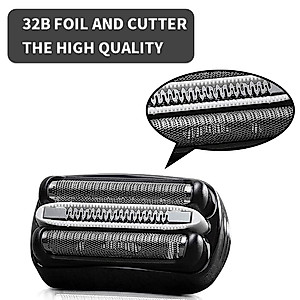 32B Series 3 Shaver Foil & Cutter Replacement Part for Braun Series 3 - Compatible with Braun Series 3 Replacement Head 320 330 340 350CC 370cc-4 390cc-4 3000s 3010s 3040s 3050cc 3070cc