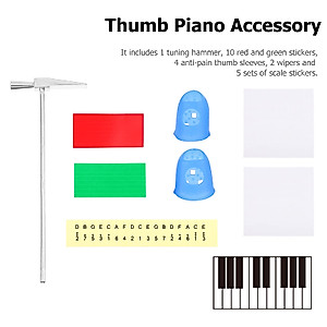 EXCEART 1 Set Thumb Piano Accessories Scale Stickers Red and Green Stickers Bling Accessories Lip Gloss Kit Finger Piano Start Kits Diy Kalimba Kit Thumb Piano Accessory for Beginner Map
