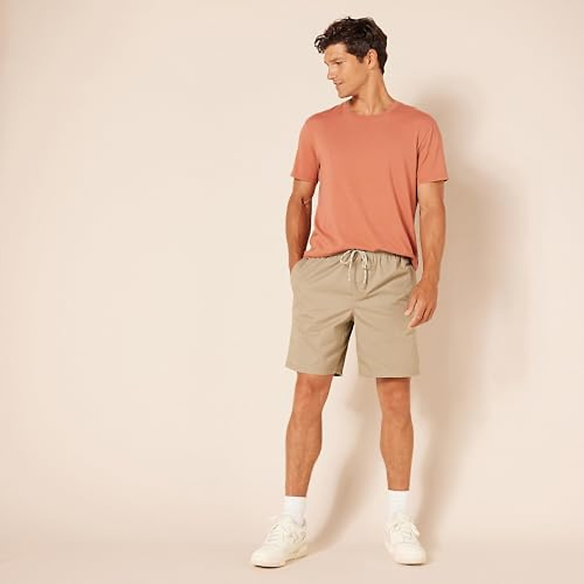 Amazon Essentials Men's 8" Inseam Relaxed-Fit Drawstring Walk Short (Available in Plus Size), Khaki Brown, XX-Large