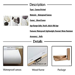 Stone Zen Nature Themed Prints Artwork Rock With Golden edge Canvas Wall Art Home Decoration for Bedroom Living Room Bathroom Painting