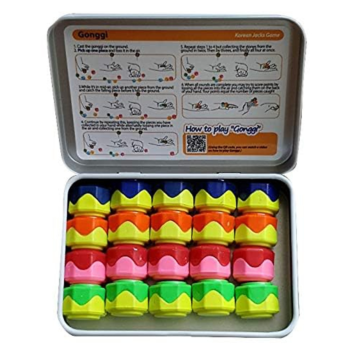 Nori Gonggi Konggi Korean Jacks Game in Premium Unique tincase (20pcs) Giftpack