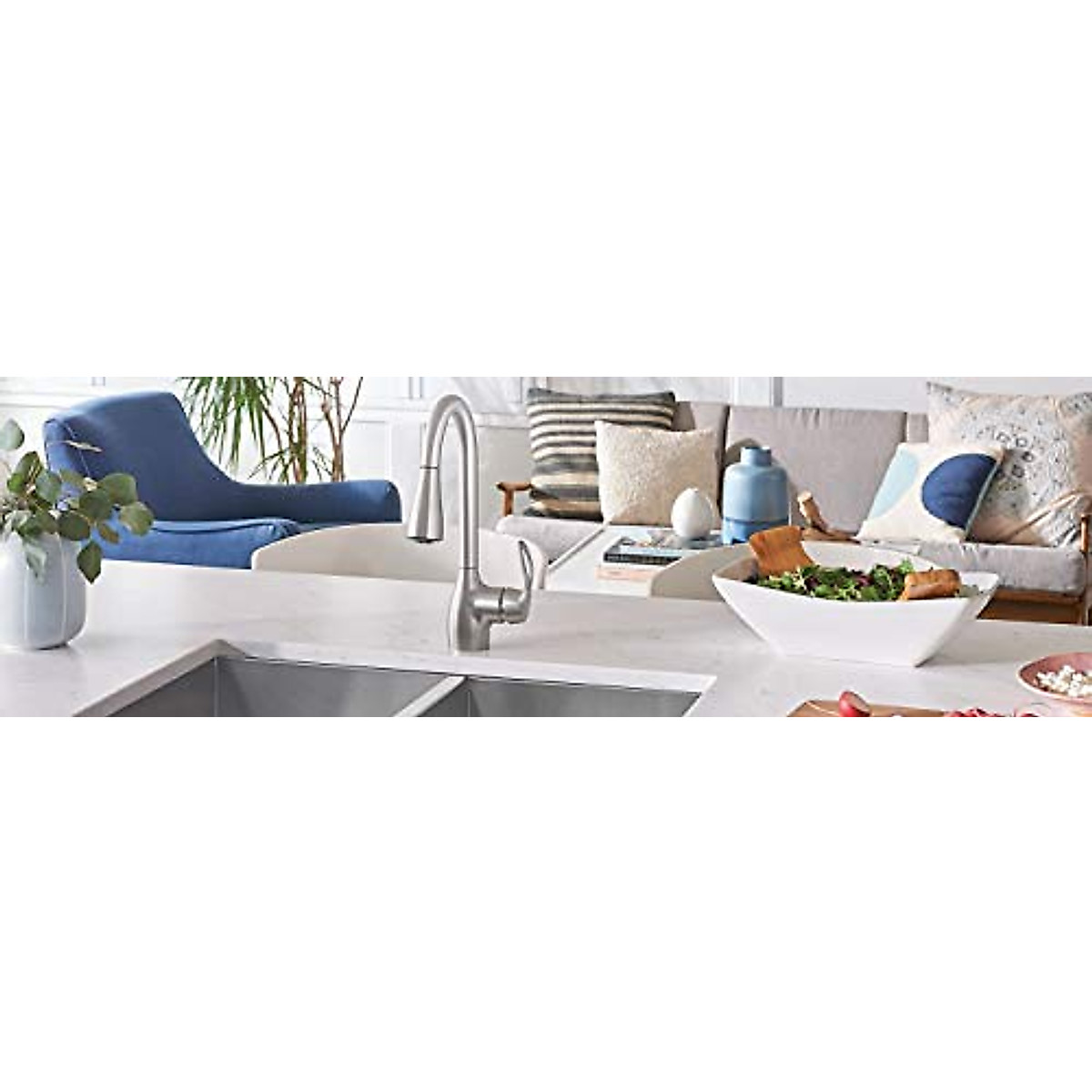 Moen CA87011SRS Single Handle Kitchen Faucet with Pullout Spray from the Kleo Collection, Spot Resist Stainless