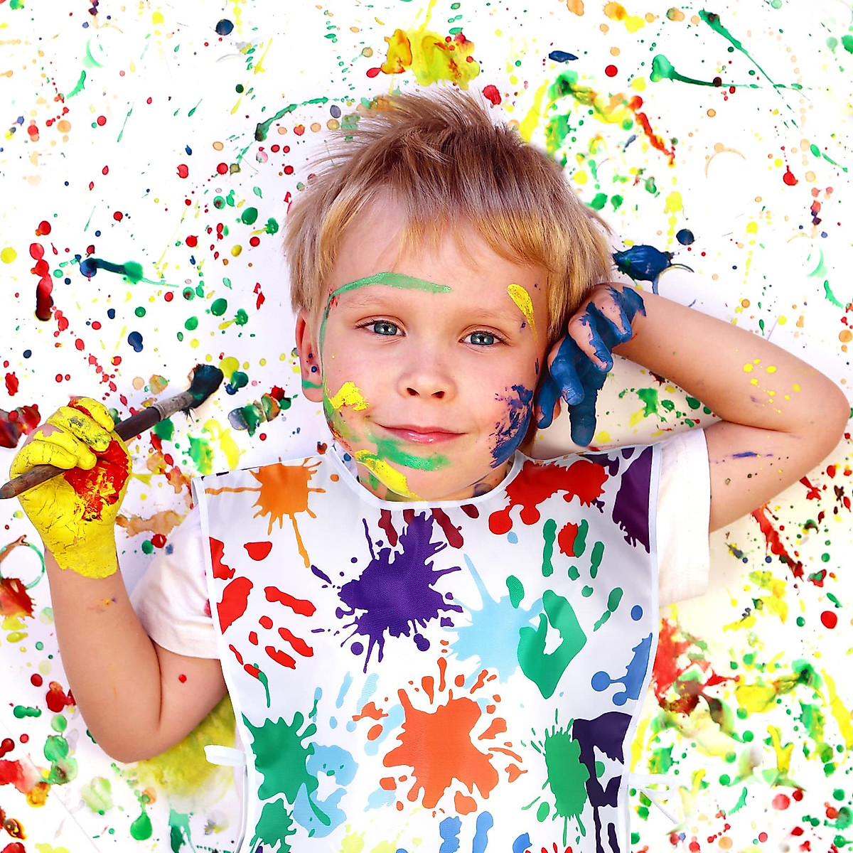 SATINIOR 2 Pieces Kids Art Smock, Children Waterproof Painting Artist Aprons Sleeveless Toddler Art Smocks with 3 Pockets for Age 3-10 Years