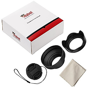 Veatree 58mm Lens Hood Set for Canon EOS 77D 80D 90D Rebel T8i T7 T7i T6i T6s T6 SL2 SL3 DSLR Cameras with EF-S 18-55mm F3.5-5.6 is STM & EF-S 18-55mm F4-5.6 is STM & RF 24-50mm, Replace Canon EW-63C