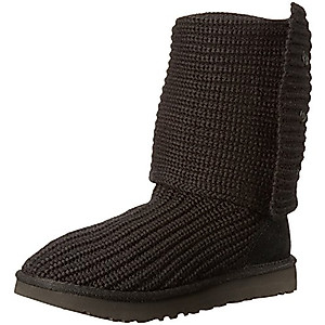 UGG Women's Classic Cardy Winter Boot, Black, 10 B US