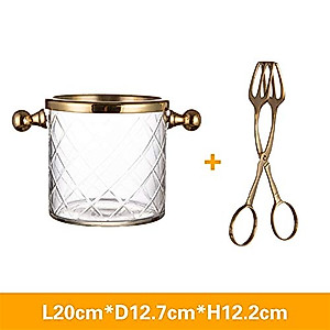 Ice Bucket Handmade Glass ice Bucket with ice Clip Dining Table Cooler Wine Wine Rack ice Bucket Champagne can Cooler for Parties