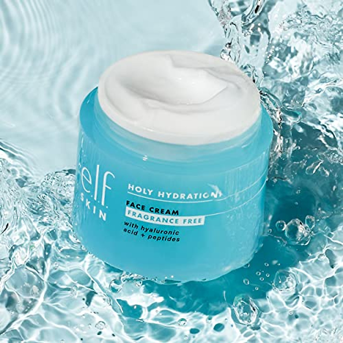 e.l.f. Holy Hydration! Face Cream - Fragrance Free, Smooth, Non-Greasy, Lightweight, Nourishing, Moisturizes, Softens, Absorbs Quickly, Suitable For All Skin Types, 1.76 Oz