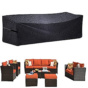 Bliifuu Patio Furniture Set Cover Waterproof, Extra Large 600D Oxford Heavy Duty Patio Table and Chair Covers for All Weathers, Durable for Large Outdoor Sectional Sofa Sets 128" L x 71" W x 28" H"