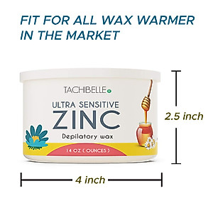 Tachibelle Depilatory Wax 14 Oz Professional Hair Removal, Women Men, Home Waxing for All Body and Brazilian Bikini Made in Italy (Zinc Wax)