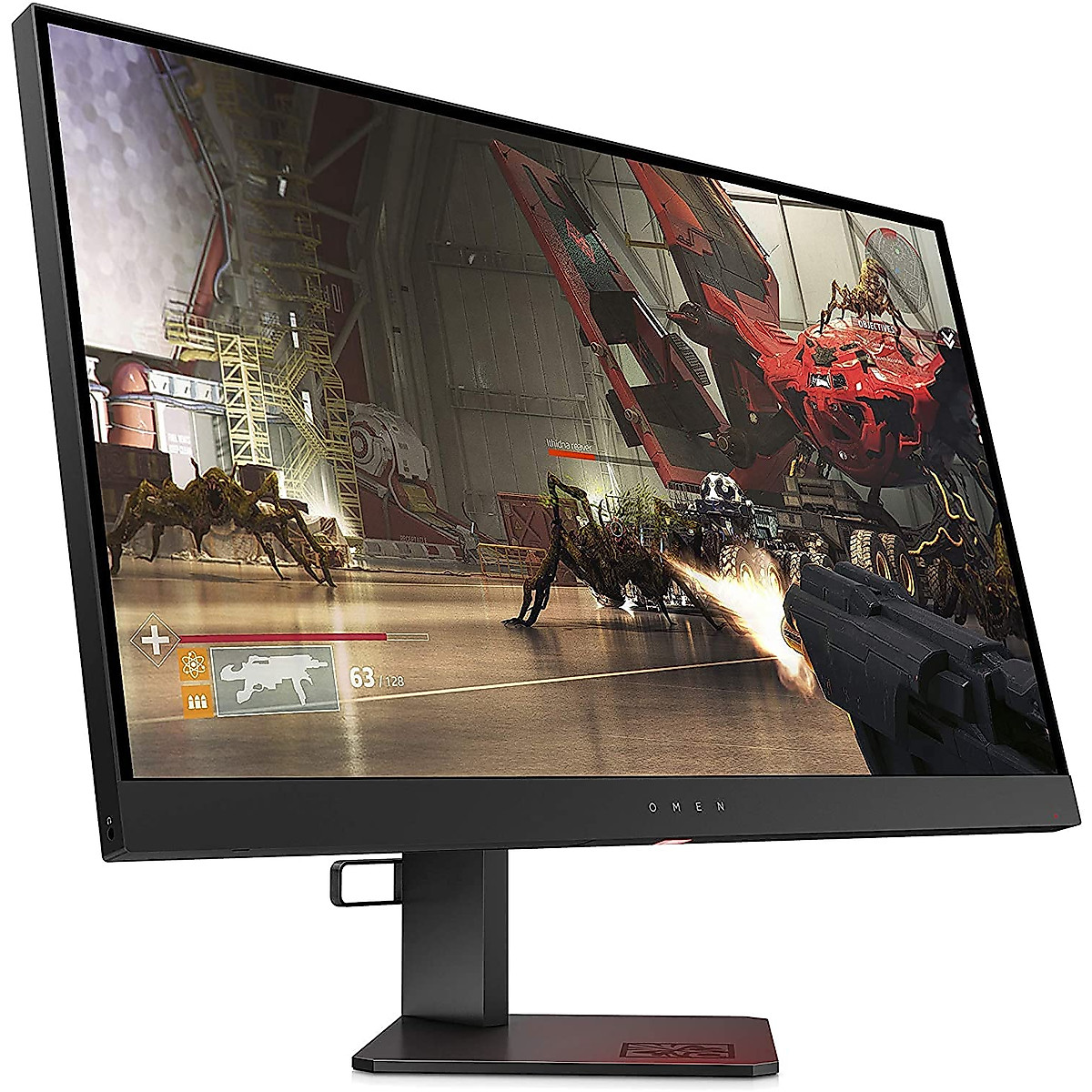 HP New OMEN X 27 240Hz Gaming Monitor, QHD 2560 x 1440p, Black, AMD Radeon FreeSync 2 HDR, HDR, DCI P3 + HDMI Cable