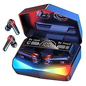 M28 Wireless Earbuds TWS Bluetooth 5.1 Gaming Monster Earphones Touch Control Headphones Microphone Mirror Screen Mini LED Display - Excellent Sound Ensure Fast & Stable Connection Waterproof | AD