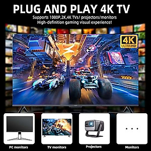 BADGOAL 2025 New Retro Game Console, Nostalgia Gaming Stick, Classic Video Games with 4K HDMI, 20,000+ Games and 23 Emulators, Upgraded Dual 2.4G Wireless Controllers 64GB