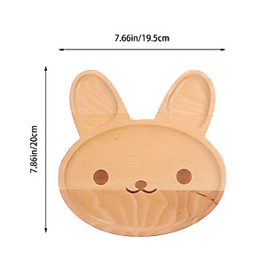 BESTOYARD Easter Bunny Plate Wooden Serving Platter Bunny Shaped Wood Tray Easter Rabbit Plates Appetizer Platter Bread Salad Display for Parties Holidays Family Dinners and More