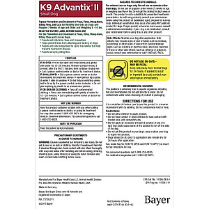 K9 ADVANTIX II for Small Dogs, 4 Count (Pack of 1)