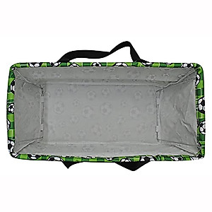 NGIL Extra Large Utility Tote Reusable Grocery Bag Oversized Collapsible for Groceries, Storage, Picnic, Beach (Soccer Goal-Black)